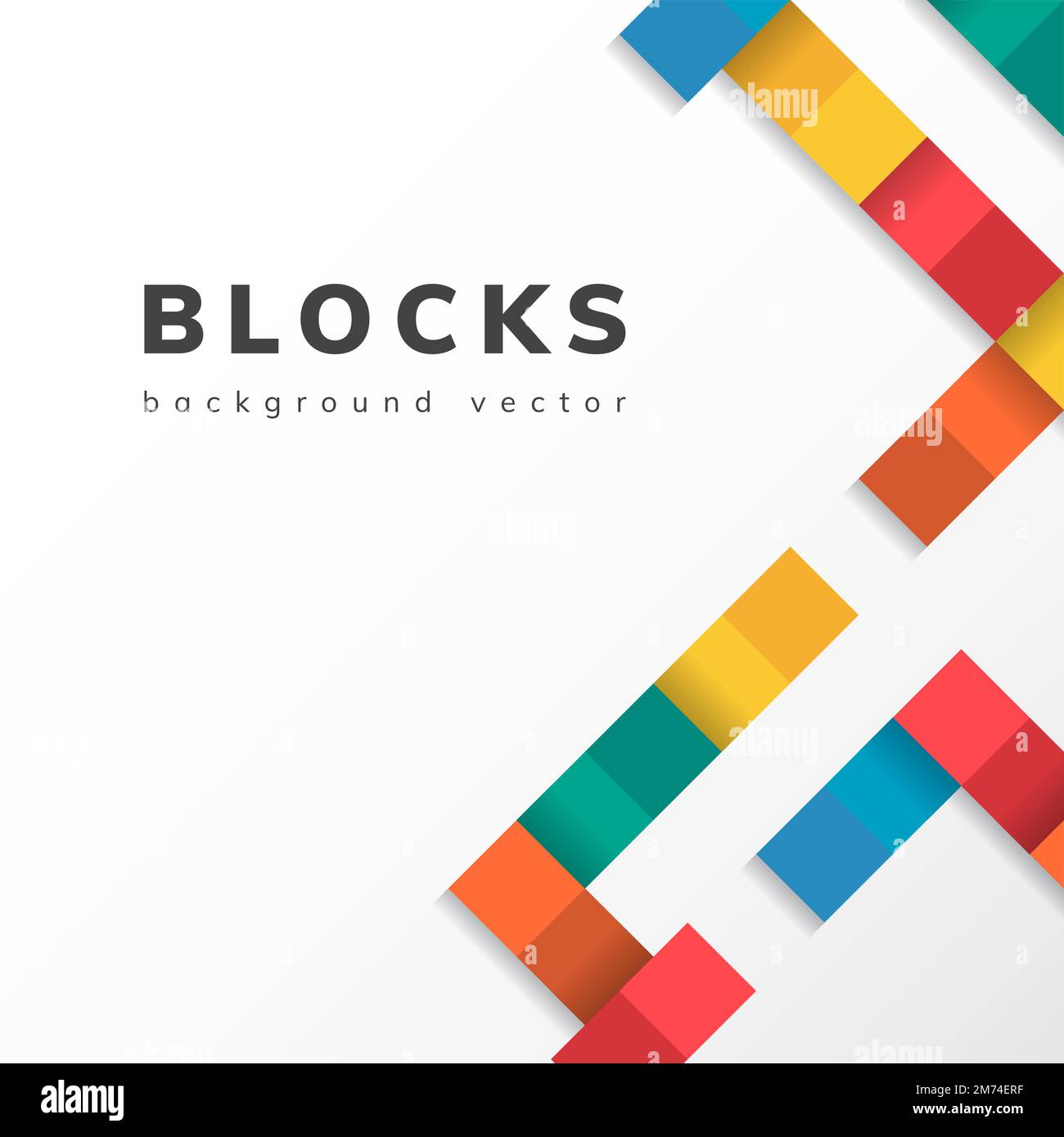 Colorful blocks on blank white background vector Stock Vector Image ...