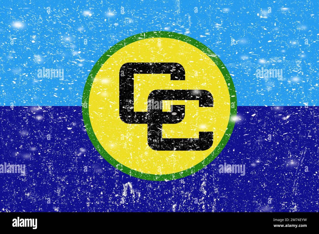 New concept Caricom flag White messy wall stucco texture background ...