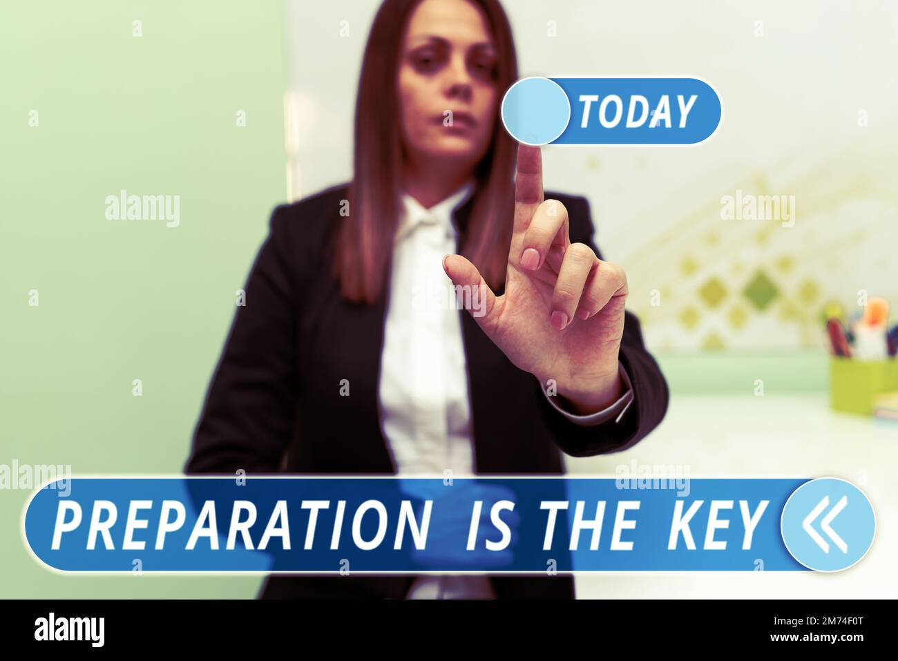 Sign displaying Preparation Is The Key. Word Written on action of ...