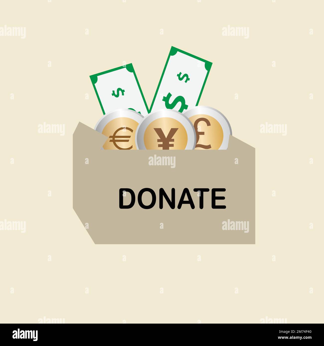 Cardboard box dollar sign inside Stock Vector Images - Alamy