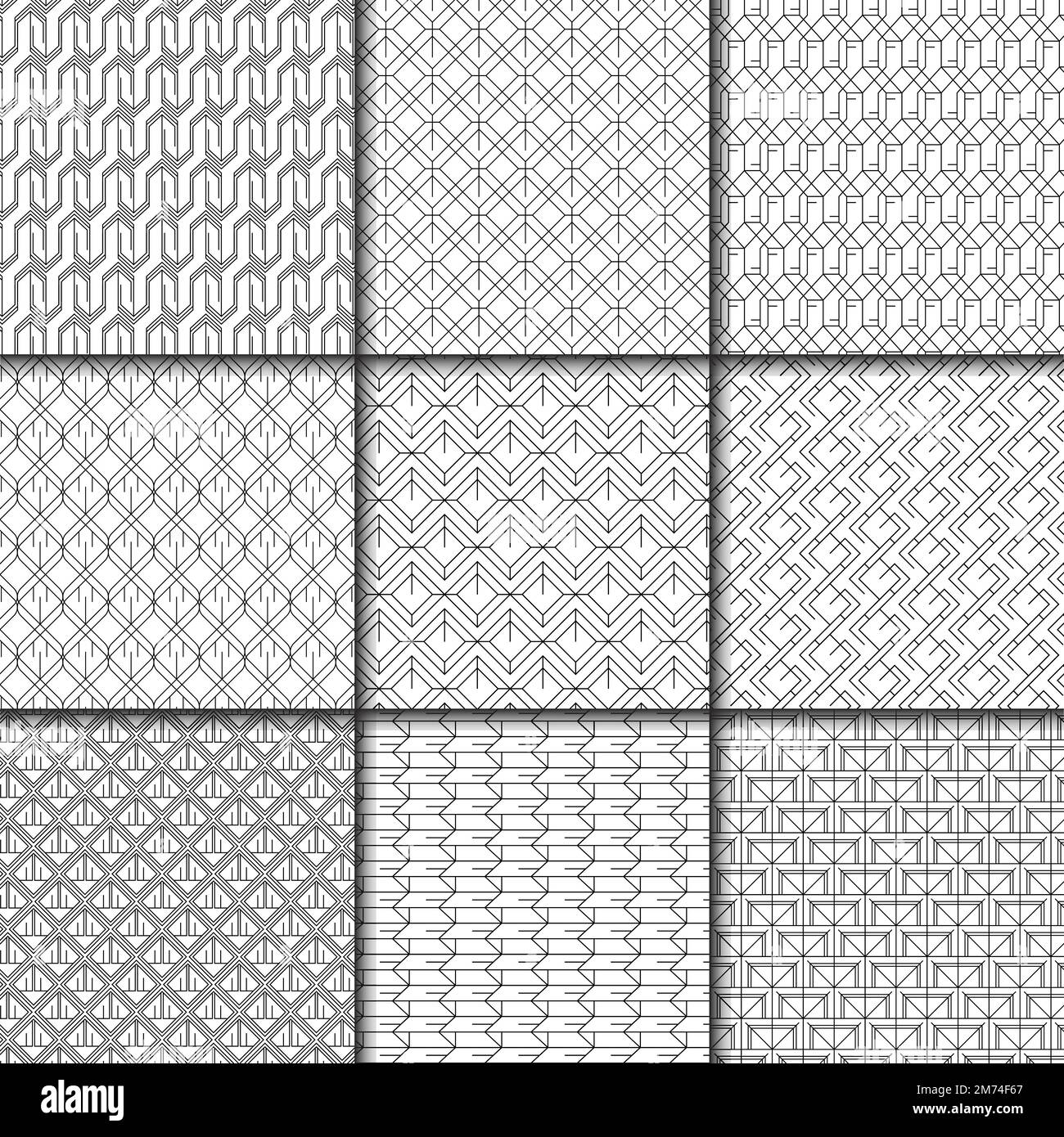 Set of geometric patterned backgrounds vector Stock Vector Image & Art - Alamy