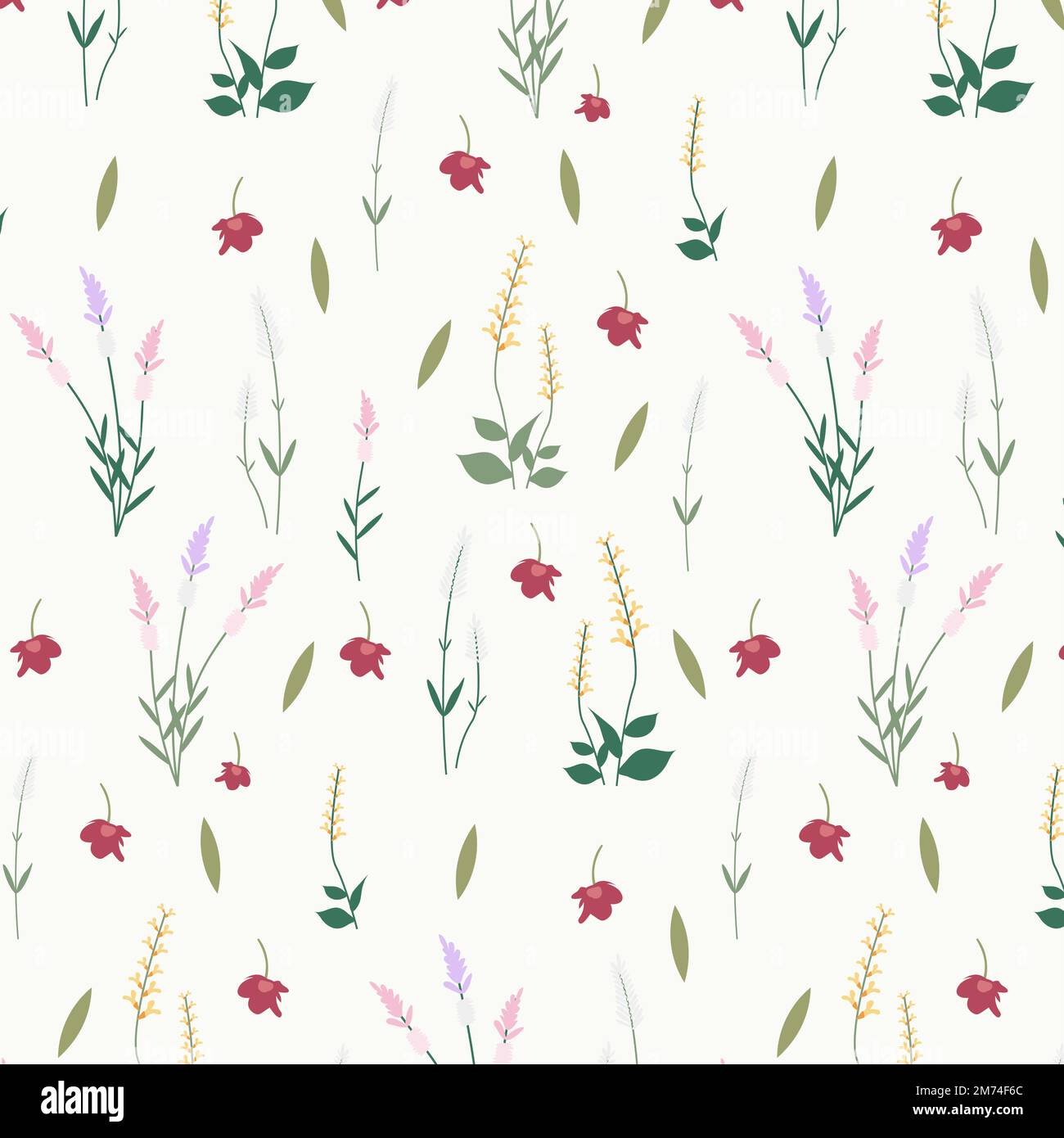 Wild flower seamless pattern vector Stock Vector Image & Art - Alamy