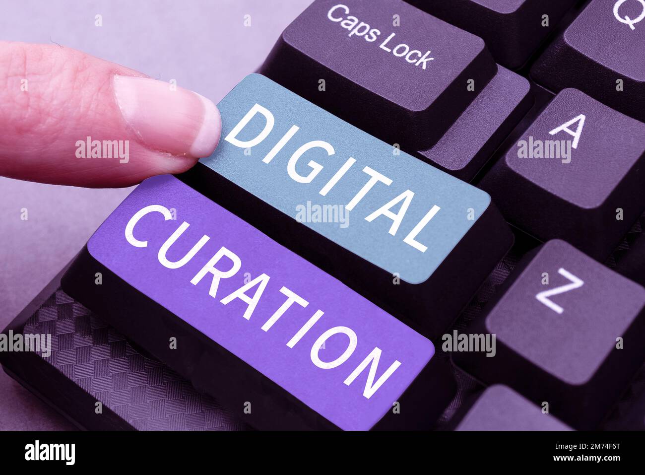 Text showing inspiration Digital Curation. Business idea maintenance ...