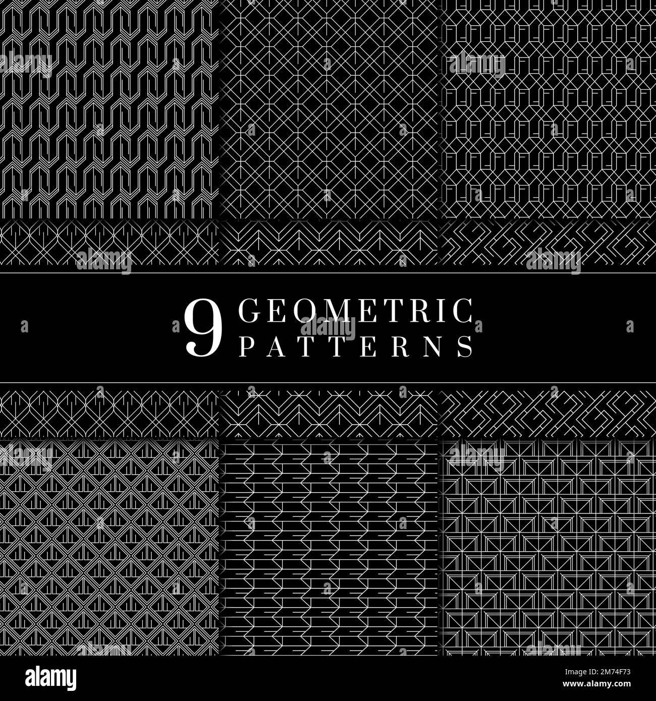 Set of geometric patterned backgrounds vector Stock Vector Image & Art ...