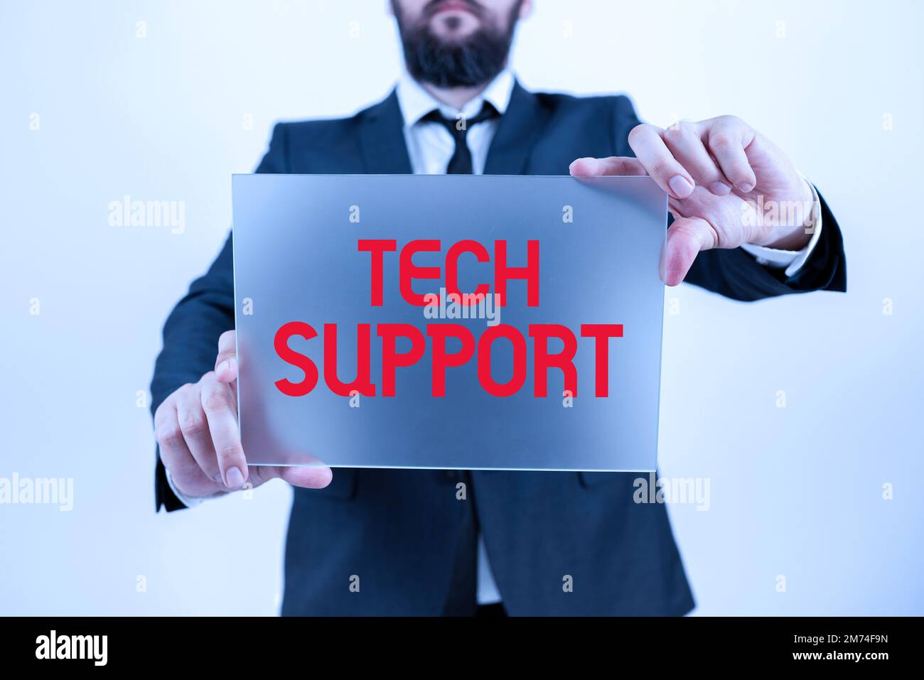 Text caption presenting Tech Support. Word for Assisting individuals ...