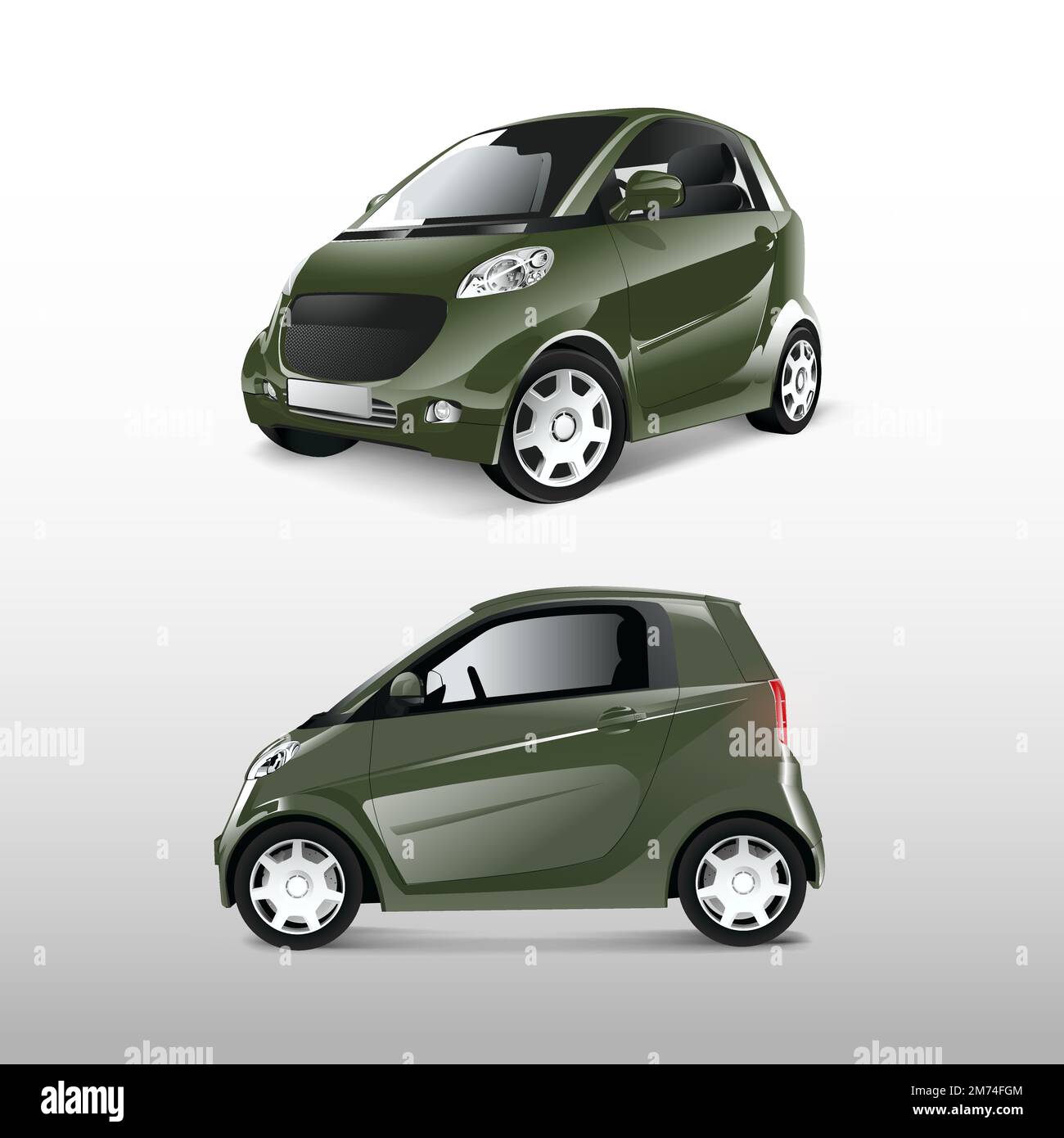Green compact hybrid car vector Stock Vector Image & Art - Alamy