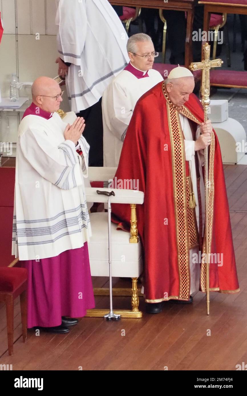 Jorge Mario Bergoglio "Pope Francis" during the funeral of Joseph ...