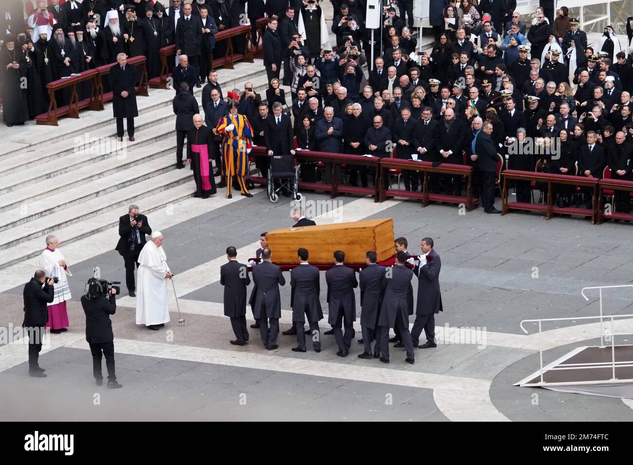 Jorge Mario Bergoglio "Pope Francis" during the funeral of Joseph ...
