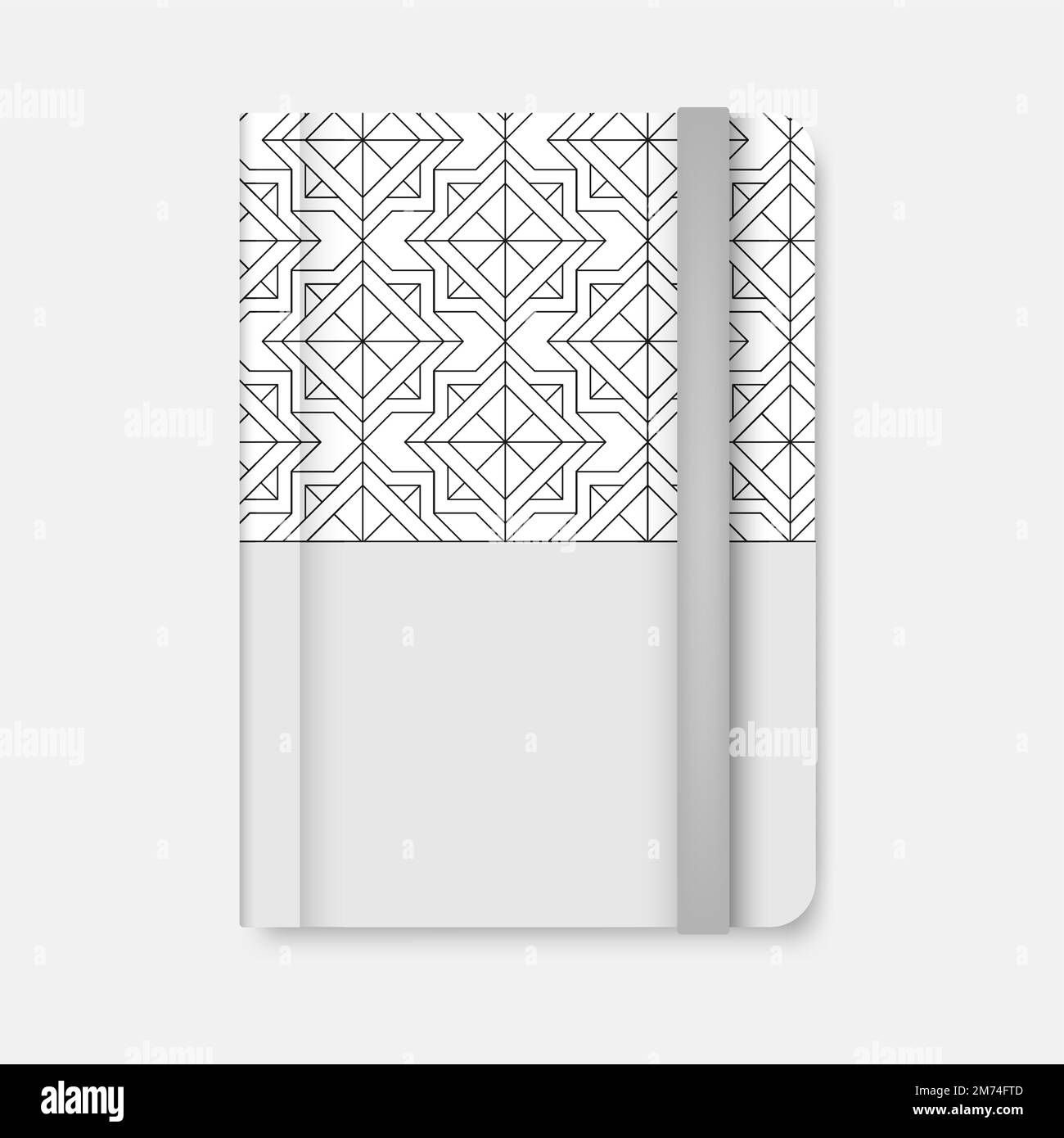 Black geometric pattern cover of a white diary vector Stock Vector ...