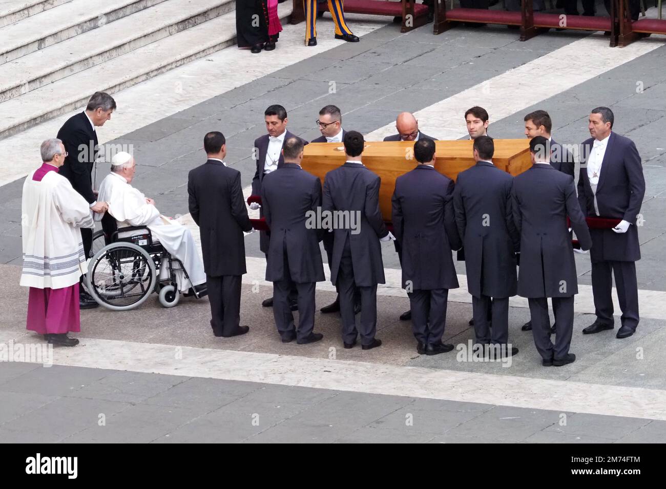 Jorge Mario Bergoglio "Pope Francis" during the funeral of Joseph ...