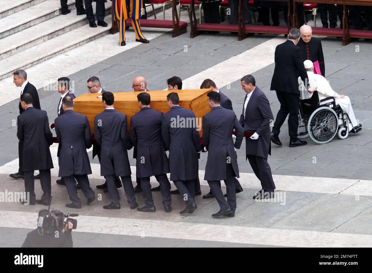 Jorge Mario Bergoglio "Pope Francis" during the funeral of Joseph ...