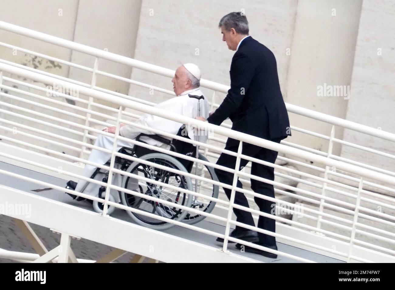 Jorge Mario Bergoglio "Pope Francis" during the funeral of Joseph ...