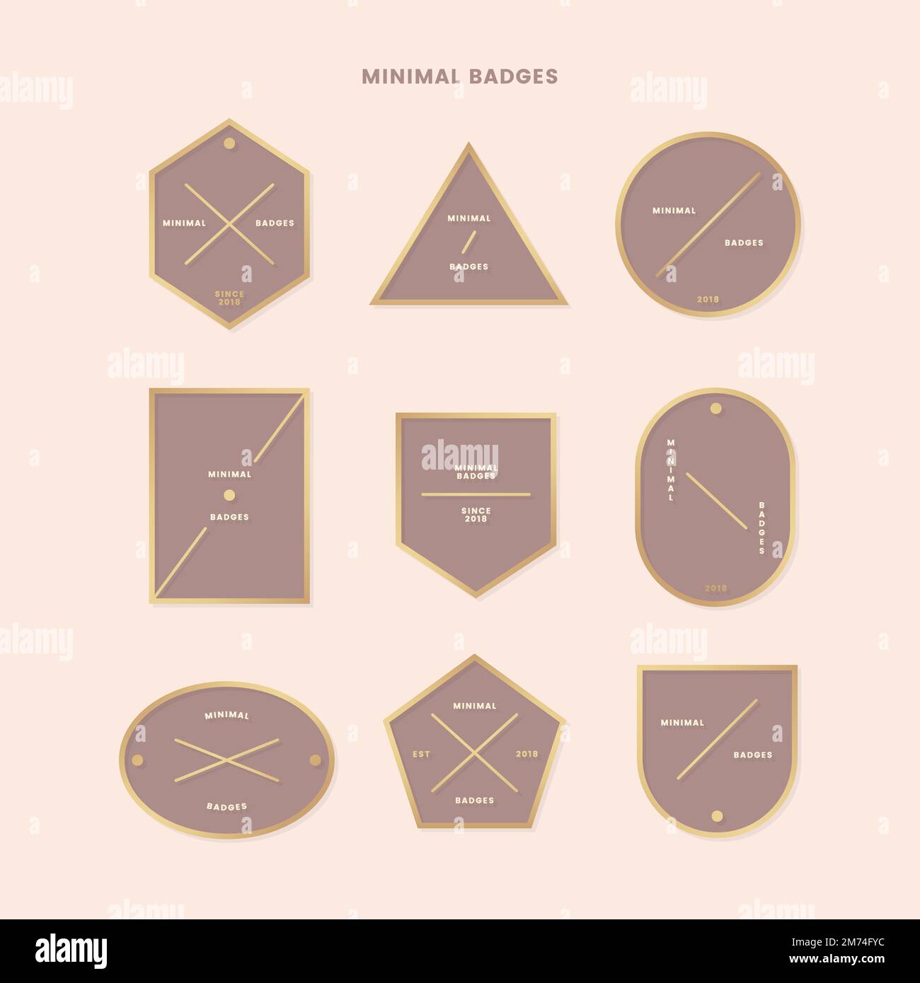 Simple golden logos and labels vector set Stock Vector Image & Art - Alamy