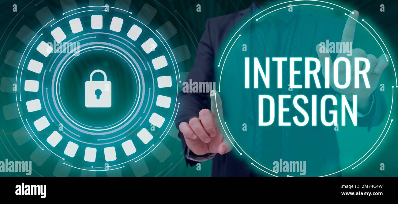 Conceptual display Interior Design. Business idea the art of designing ...