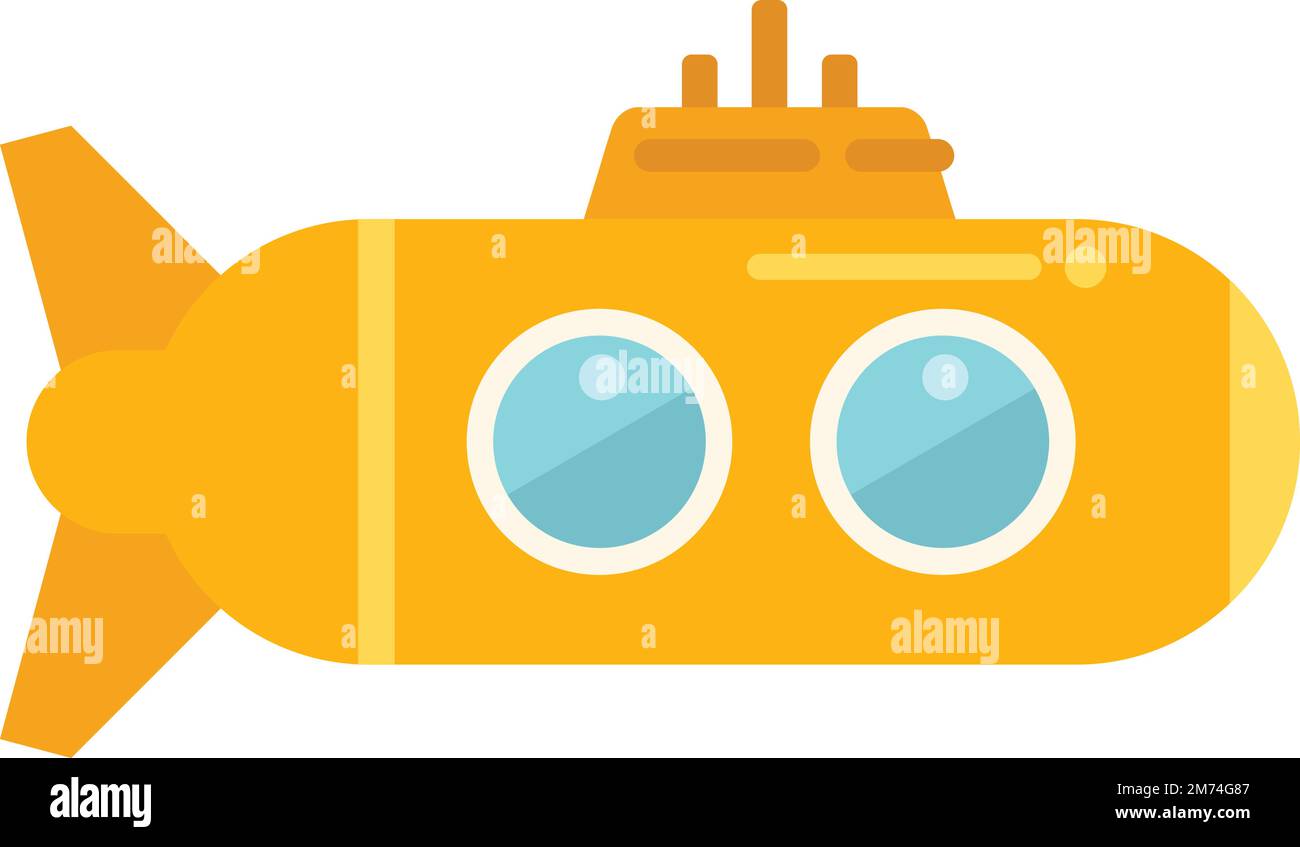 Bathyscaphe periscope icon flat vector. Submarine sea. Marine ocean ...
