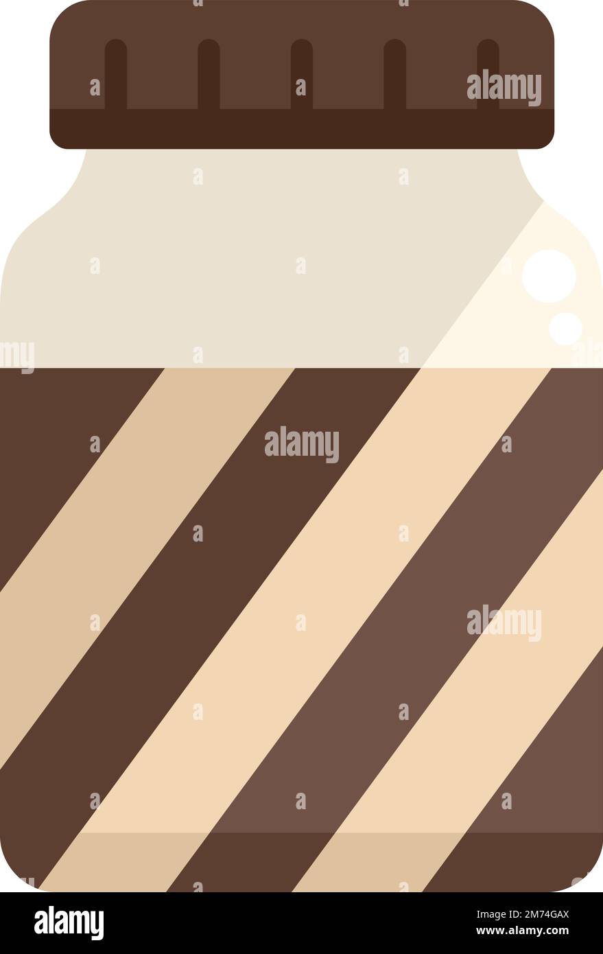 Chocolate paste mix icon flat vector. Cocoa jar. Cream milk isolated ...