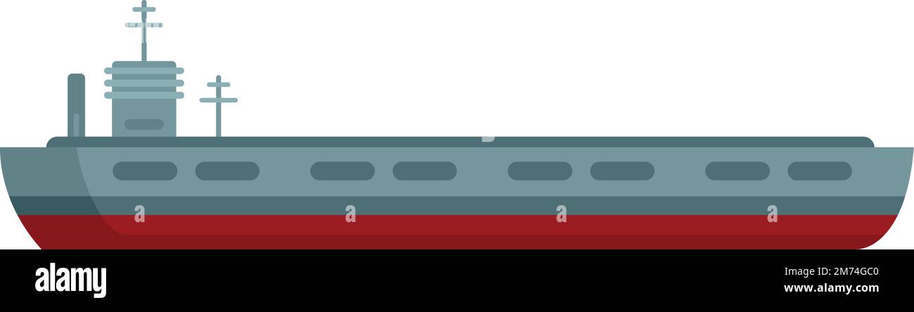 Flight aircraft carrier icon flat vector. Navy ship. Naval view ...