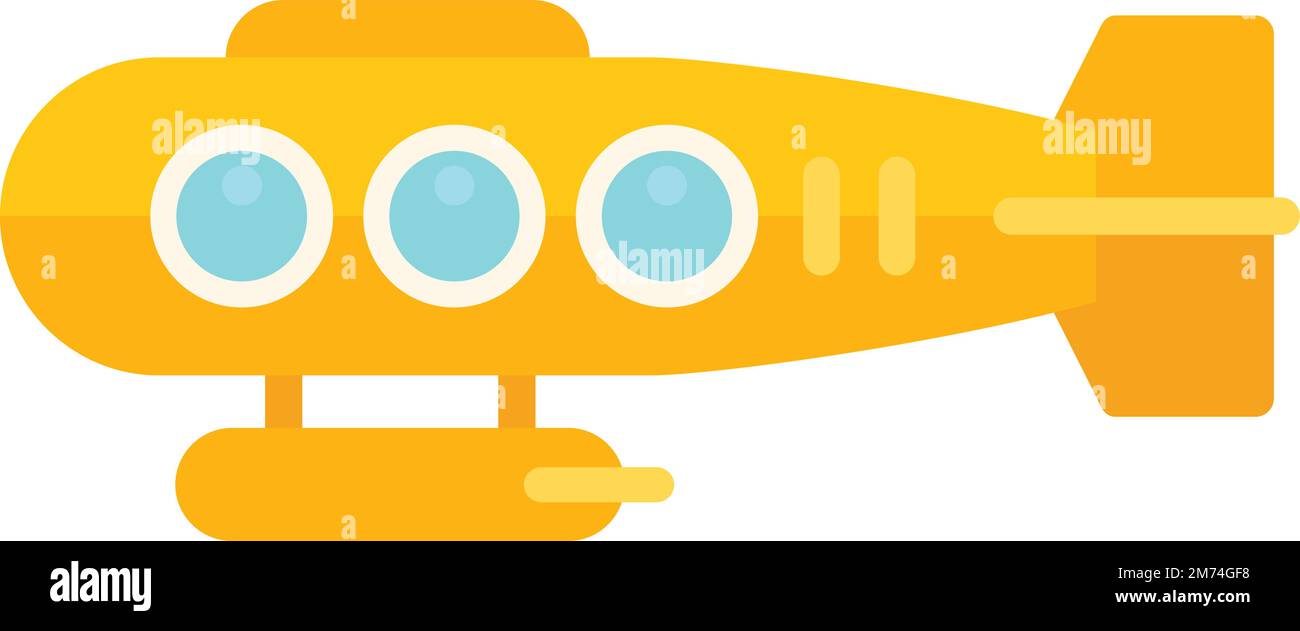Bathyscaphe ship icon flat vector. Sea submarine. Marine periscope ...