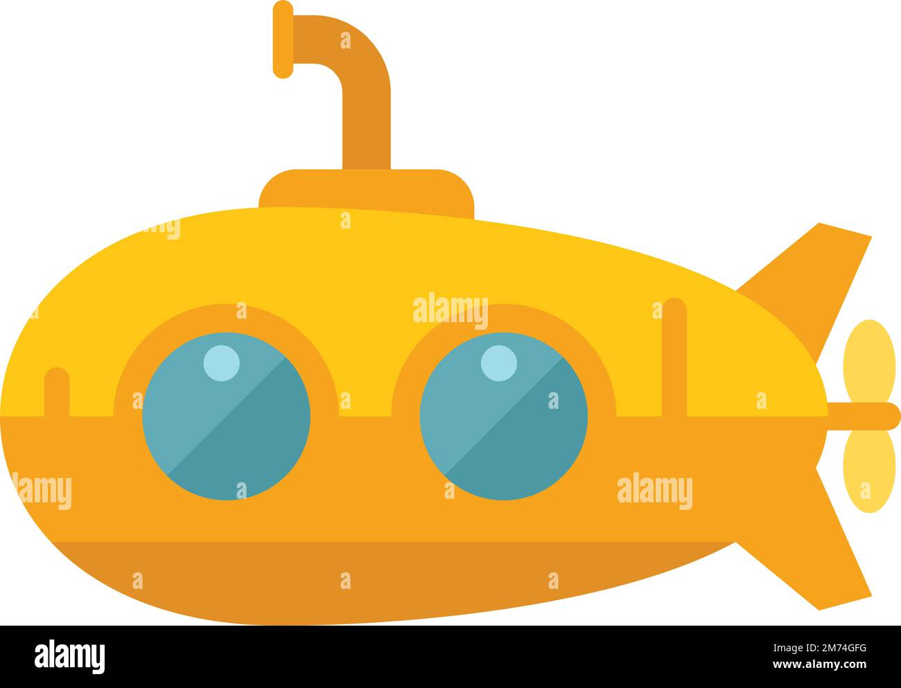 Sea bathyscaphe icon flat vector. Submarine ship. Marine deep isolated ...