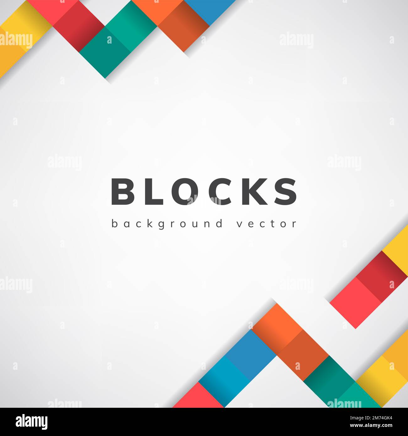 Colorful blocks on blank white background vector Stock Vector Image ...