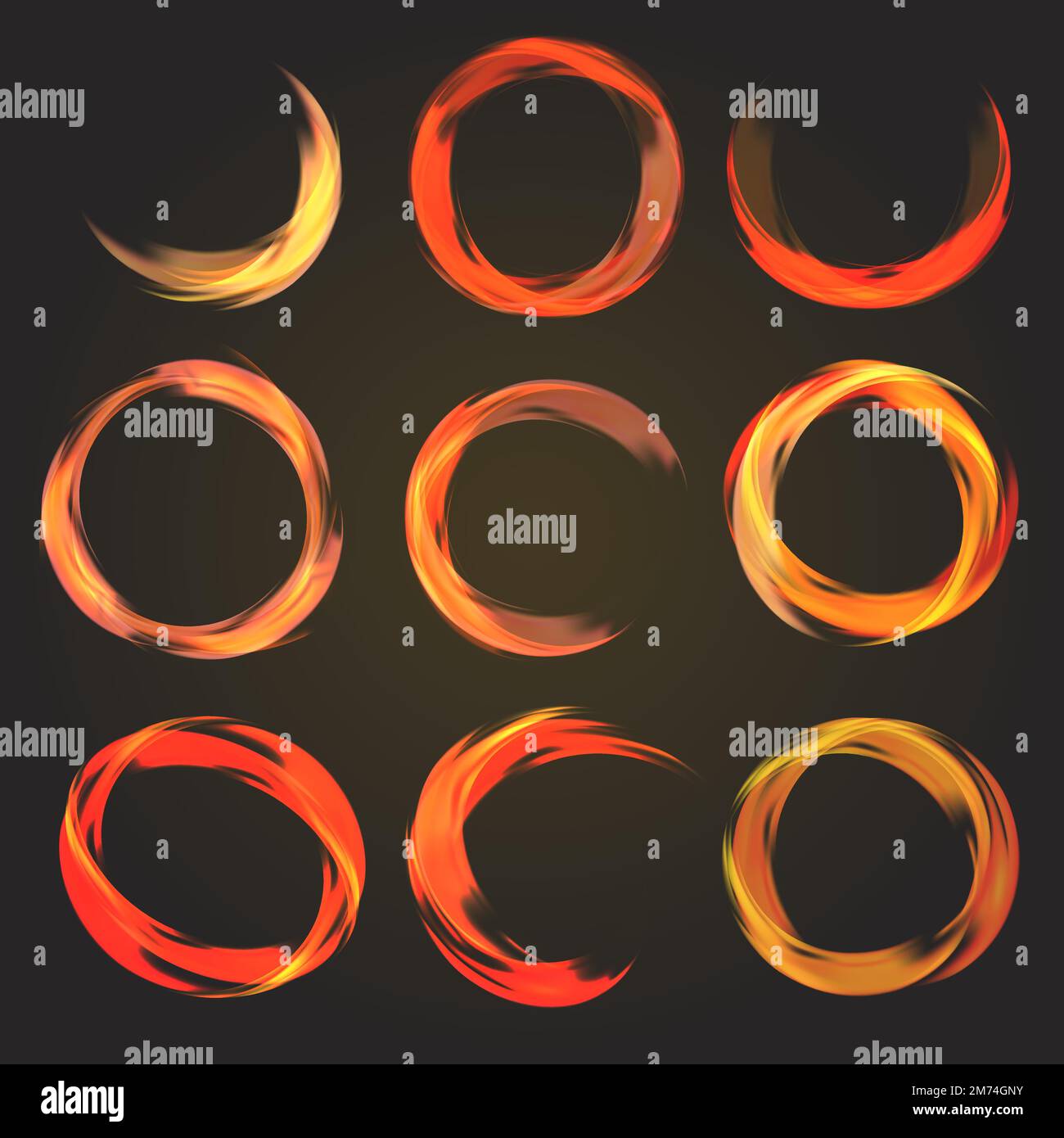 Orange abstract circle banners vector set Stock Vector Image & Art - Alamy