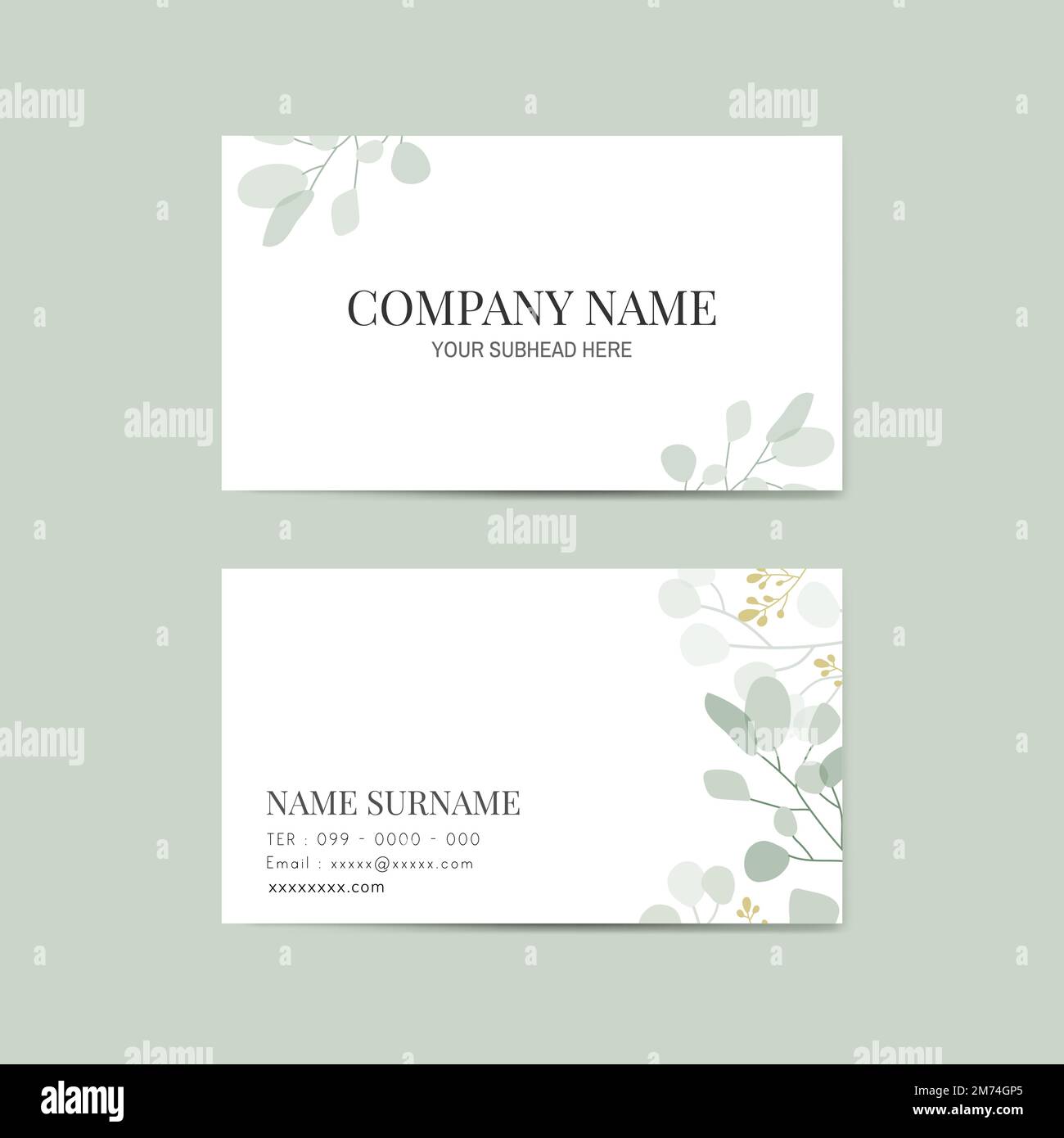 Foliage white business card template vector Stock Vector Image & Art ...