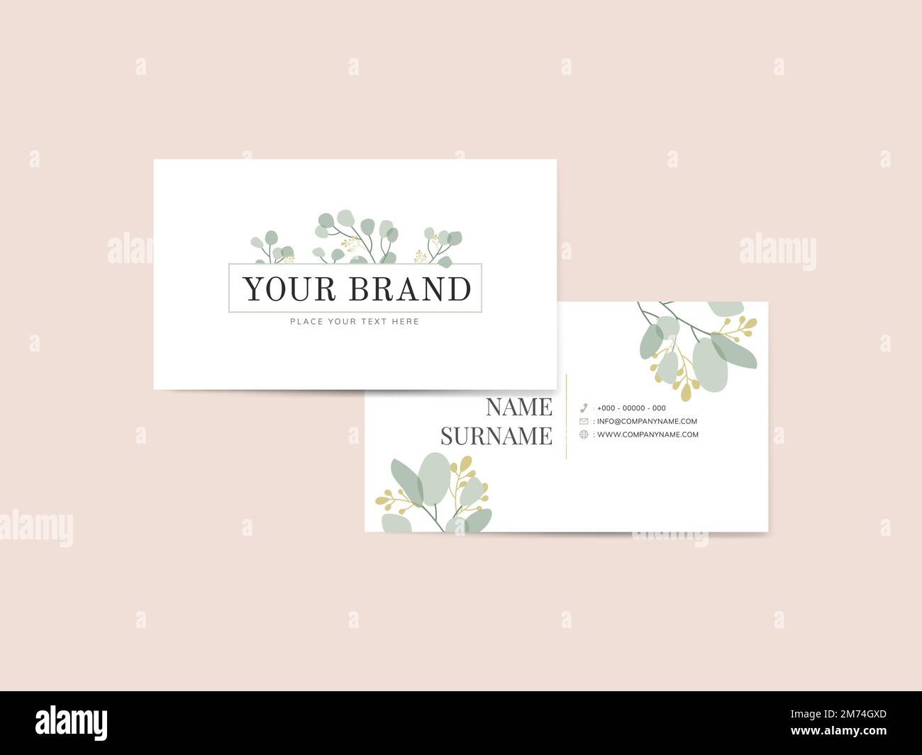 Foliage white business card template vector Stock Vector Image & Art ...