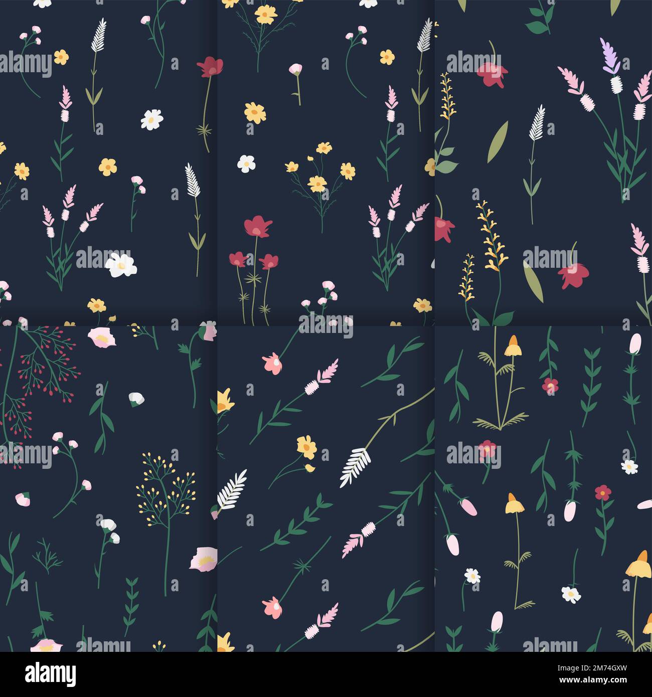 Wild flower seamless pattern vector Stock Vector Image & Art - Alamy