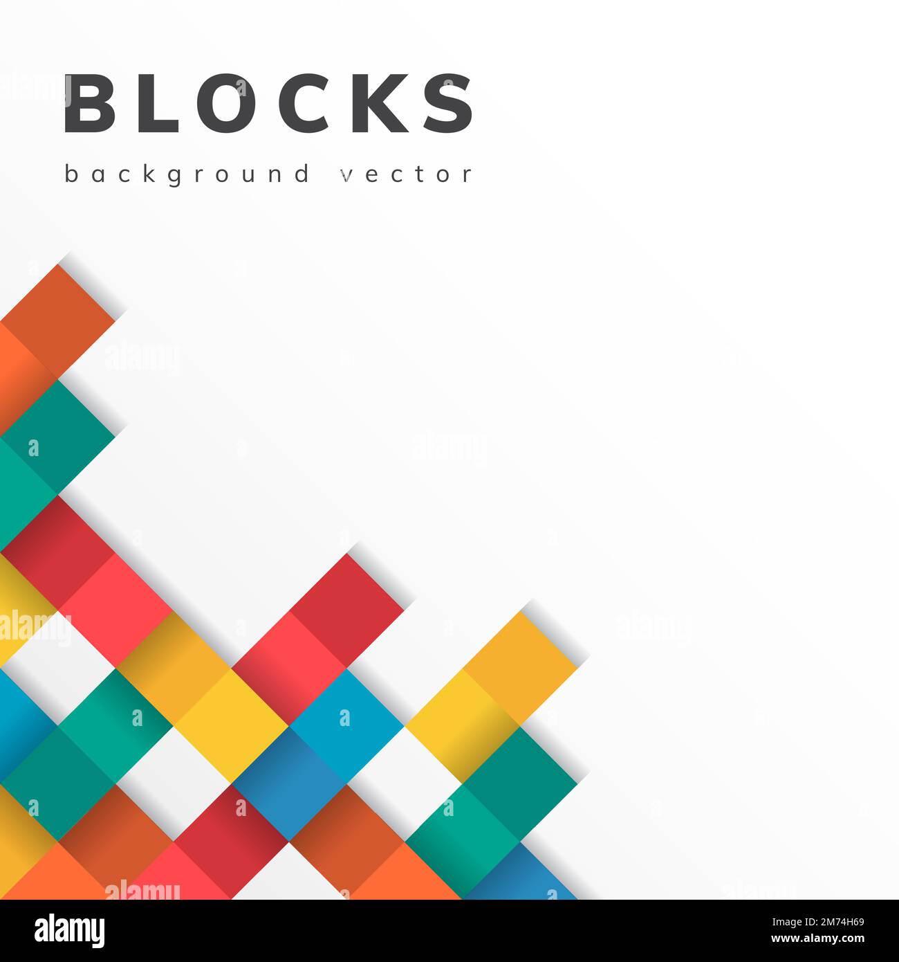 Colorful blocks on blank white background vector Stock Vector Image ...
