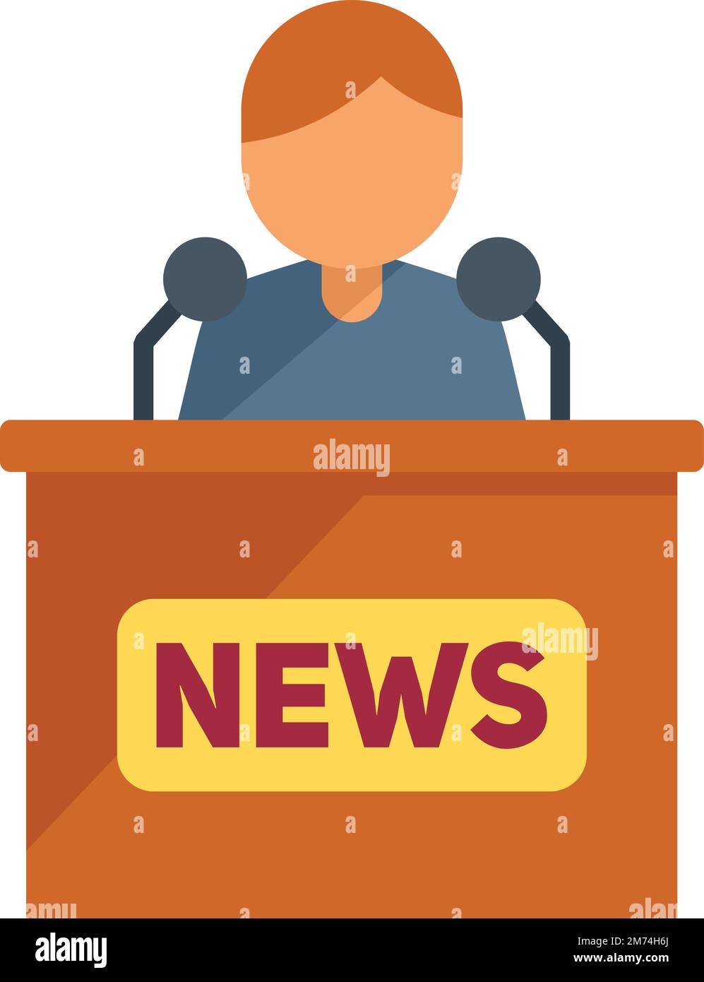 Reportage journalist icon flat vector. Camera press. Tv interview ...