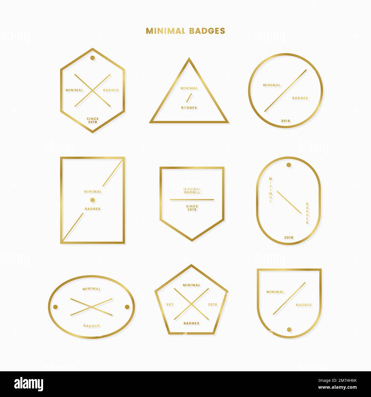 Simple golden logos and labels vector set Stock Vector Image & Art - Alamy