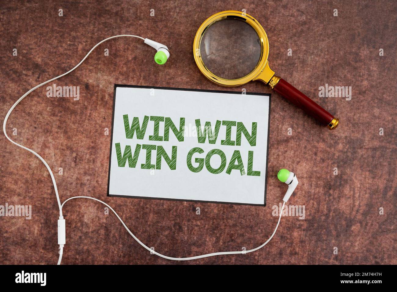 Hand writing sign Win Win Win Goal. Conceptual photo Approach that aims ...