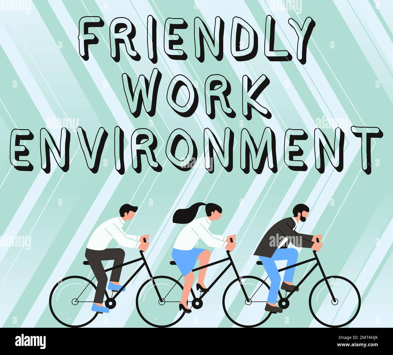 Text sign showing Friendly Work Environment. Business idea future city ...