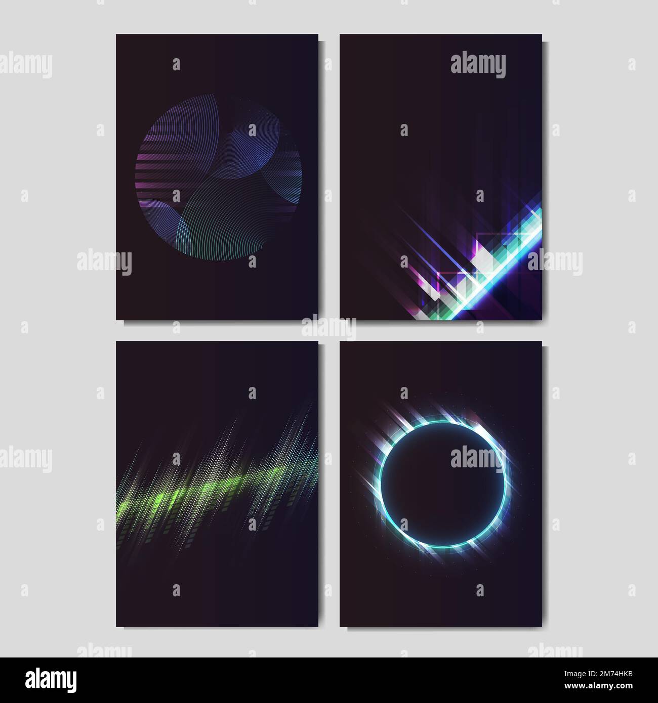 Gradient neon light poster vector set Stock Vector Image & Art - Alamy