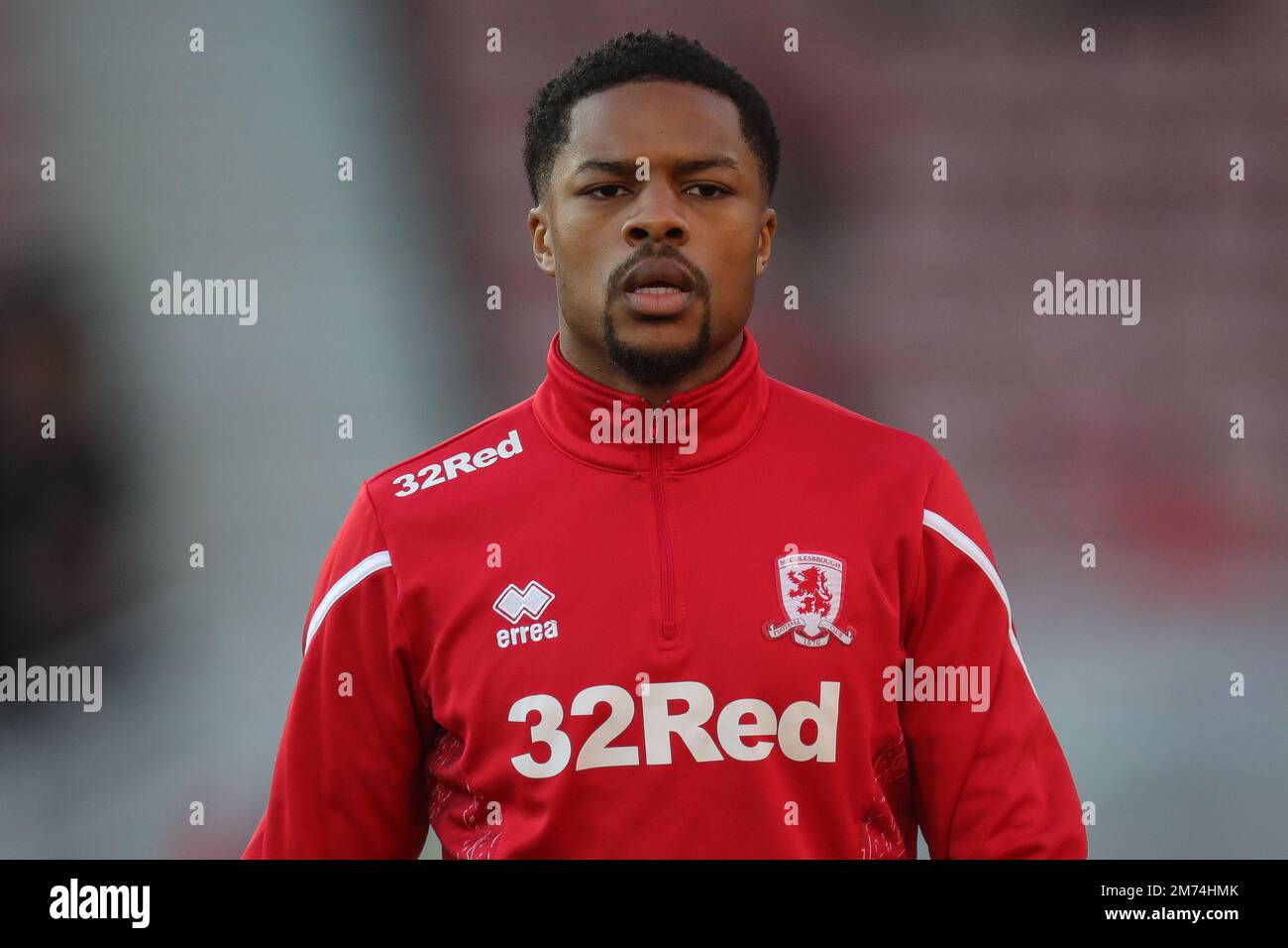 Chuba Akpom #29 of Middlesbrough during the pre match warm up ahead of ...