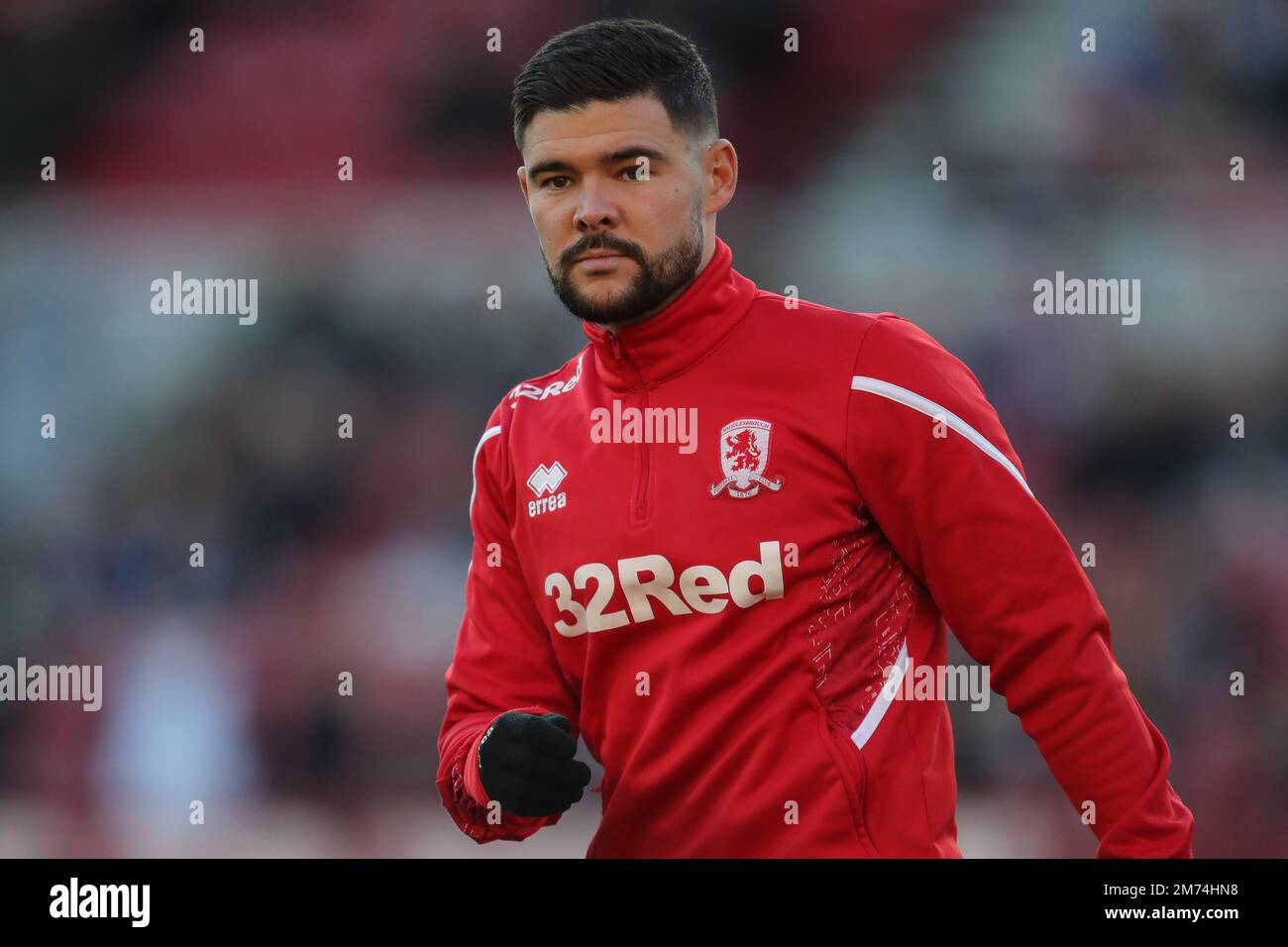 Alex Mowatt #4 of Middlesbrough during the pre match warm up ahead of ...