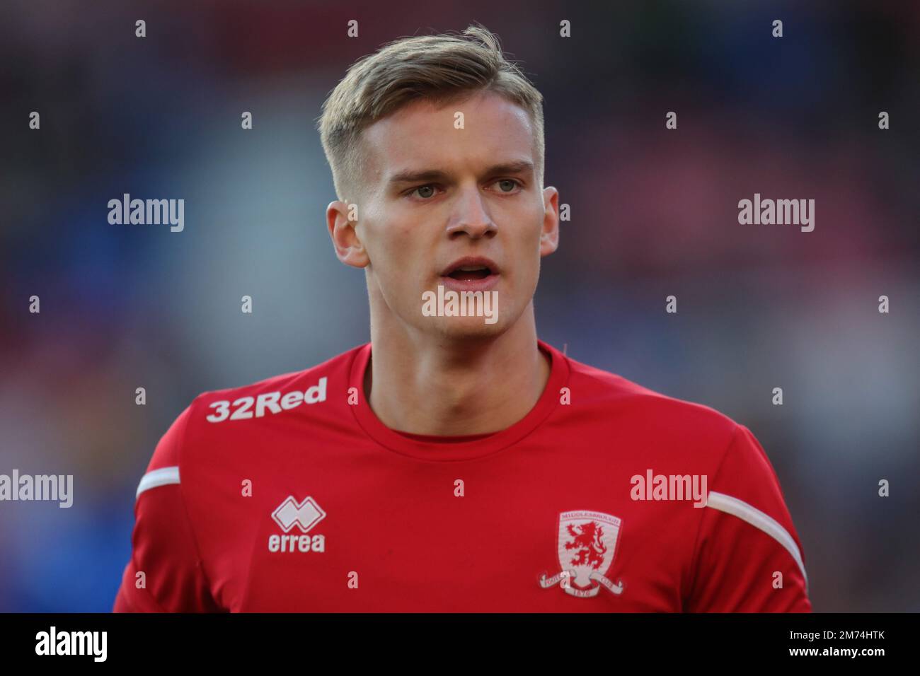 Marcus Forss #21 of Middlesbrough during the pre match warm up ahead of ...