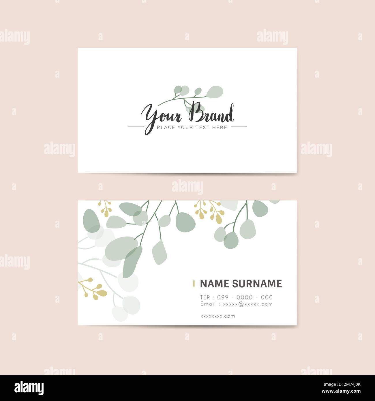 Foliage white business card template vector Stock Vector Image & Art ...