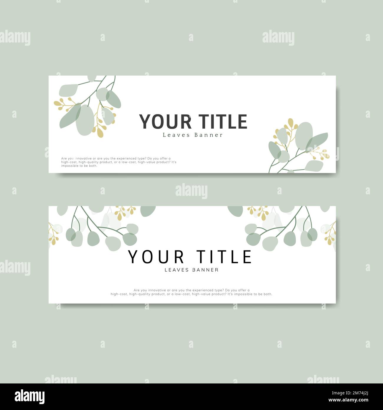 Blank minimal foliage banners vector set Stock Vector Image & Art - Alamy