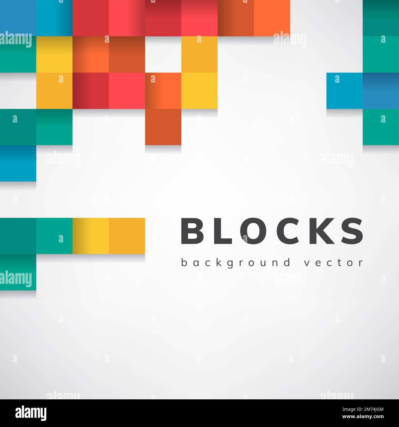 Colorful blocks on blank white background vector Stock Vector Image ...