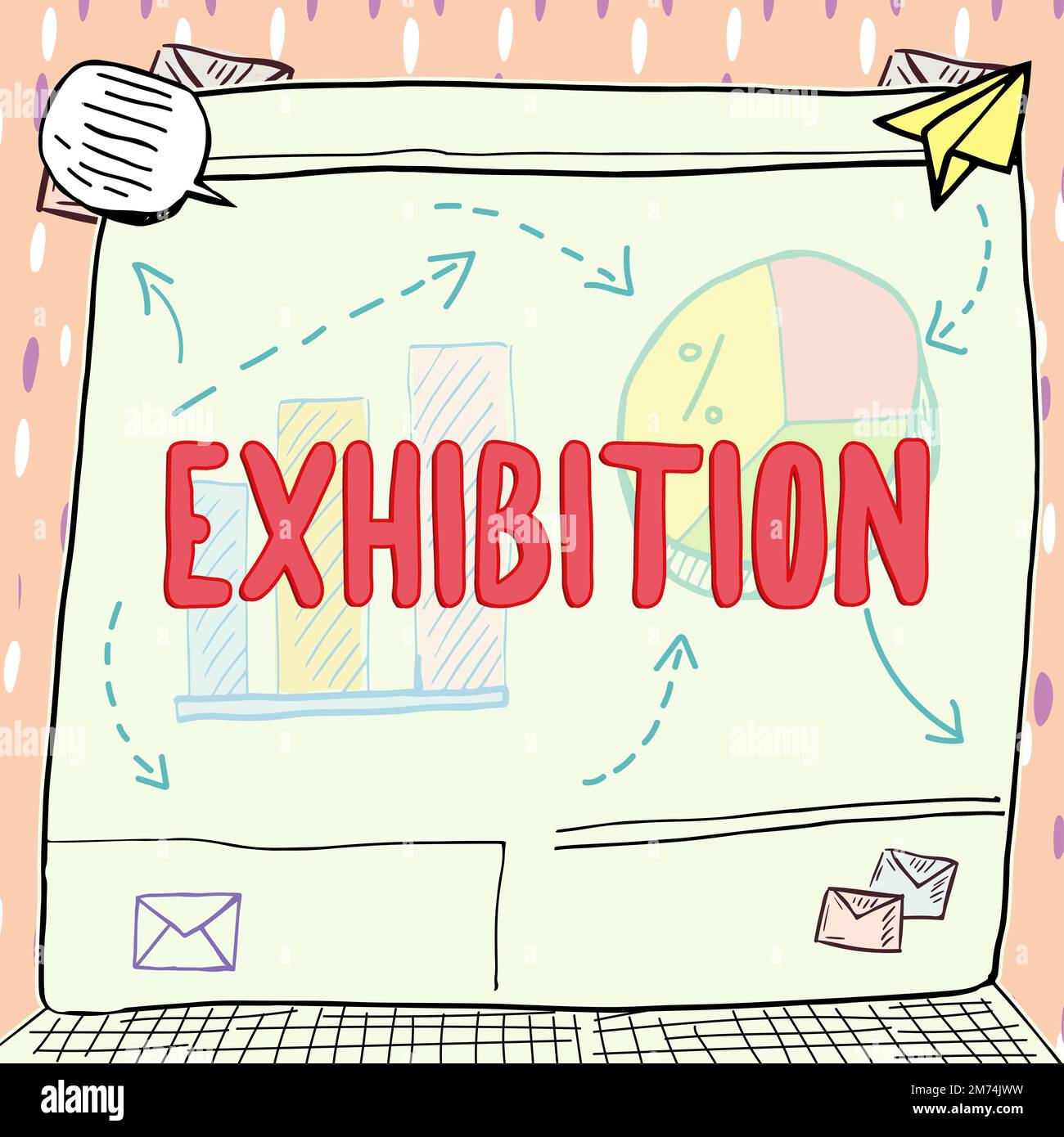 Text showing inspiration Exhibition. Word Written on and act of ...