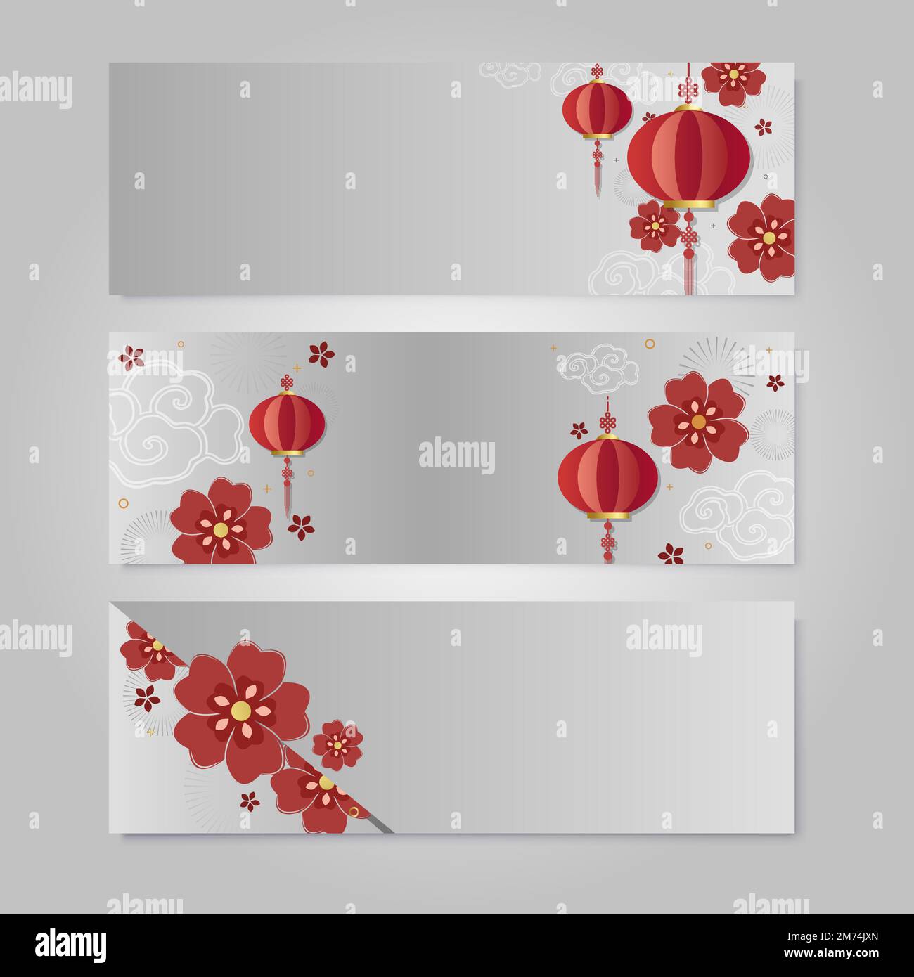 Chinese new year greeting banners vector set Stock Vector Image & Art ...