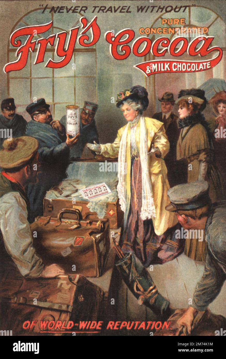 Chocolate cocoa advertisement showing a Victorian era, Cocoa drink ...