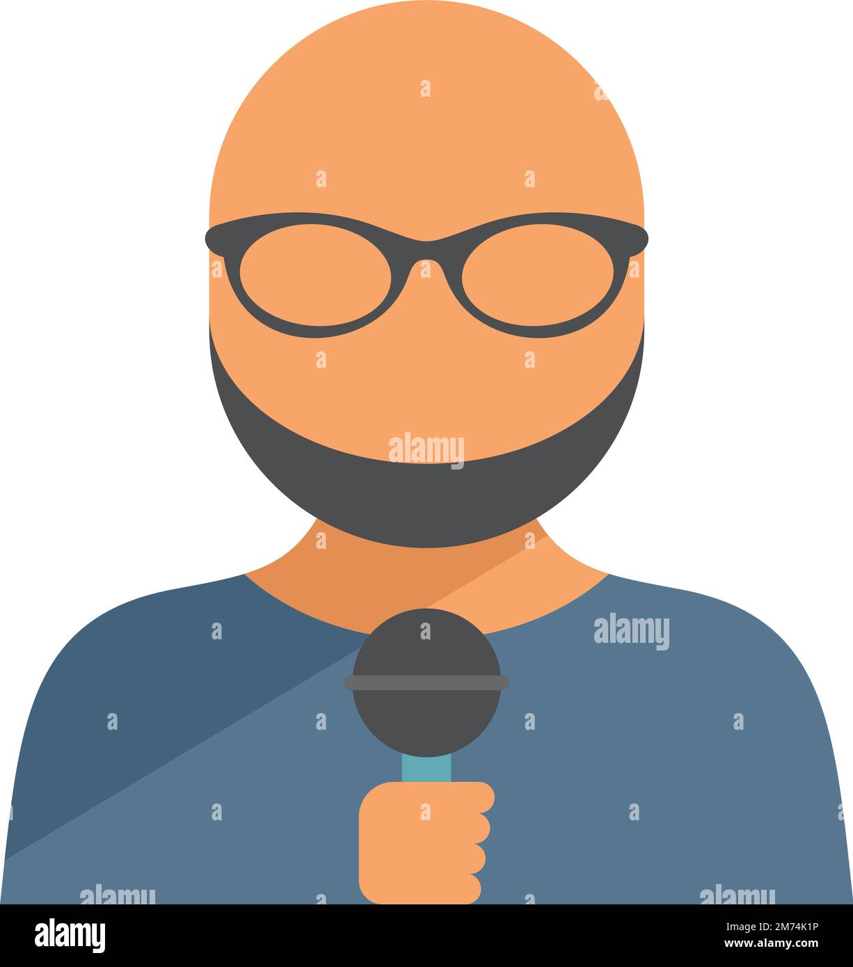 Man journalist icon flat vector. Camera tv. Crew reporter isolated ...