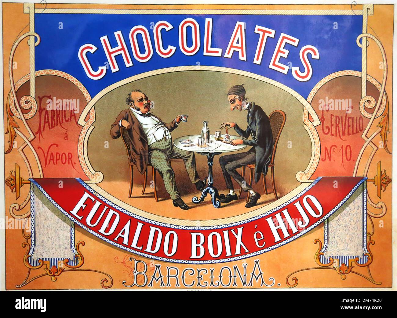 Chocolate cocoa advertisement showing a Victorian-era, Cocoa drink ...