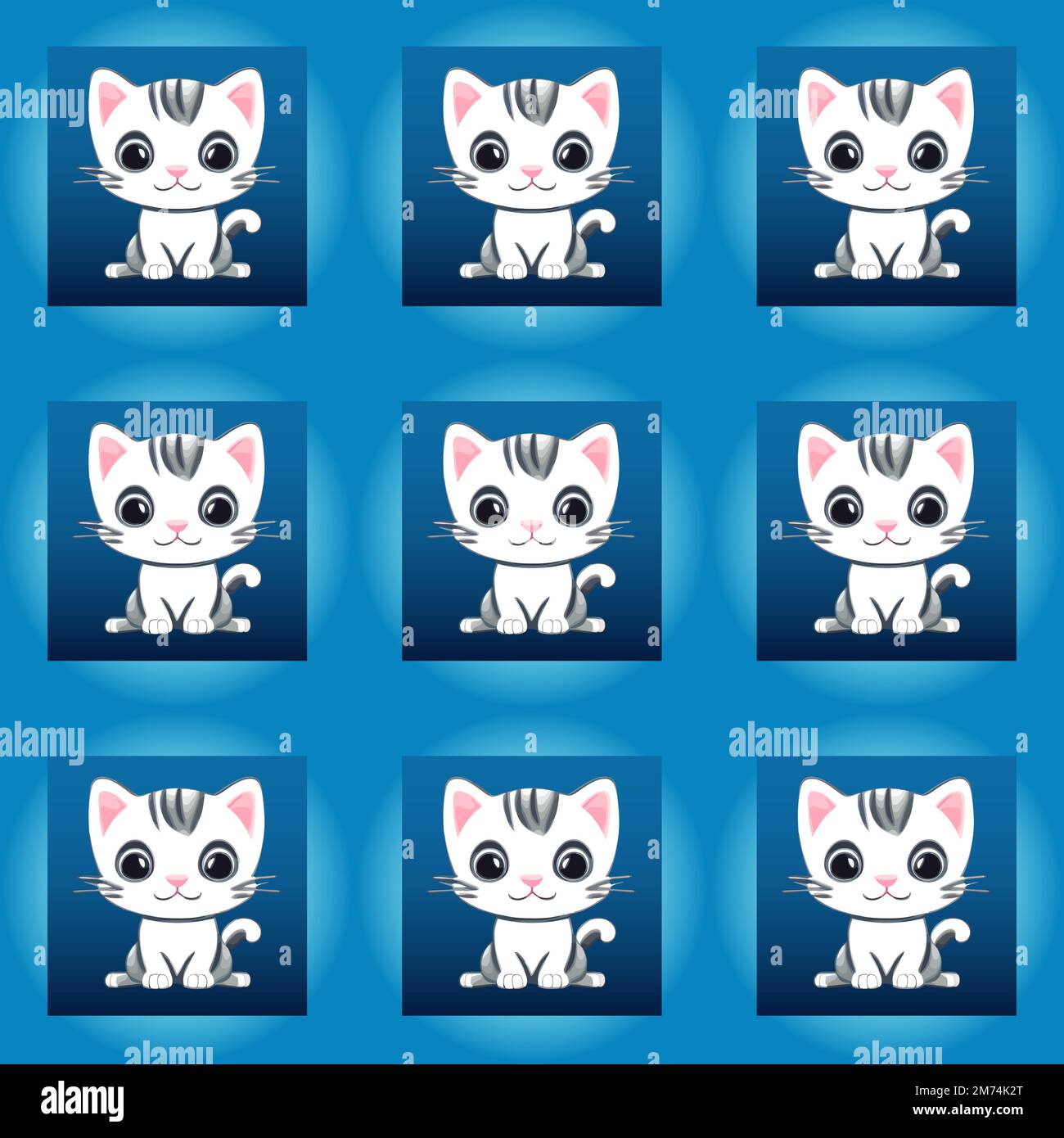 Cute cartoon kittens - seamless vector cats pattern, punchy colors that ...