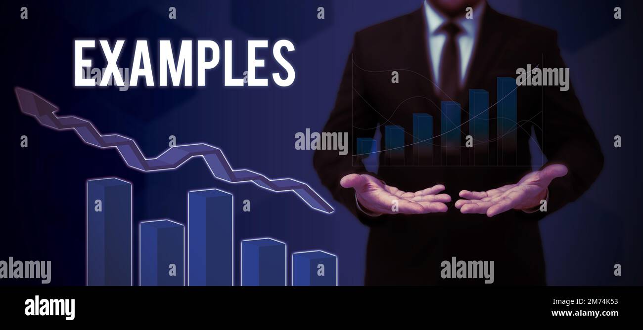 Text caption presenting Examples. Business idea photo Sample Model to ...