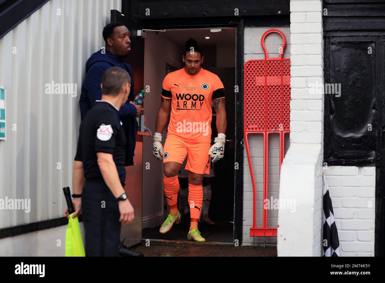 Boreham Wood’s Nathan Ashmore makes his way to the pitch during the ...