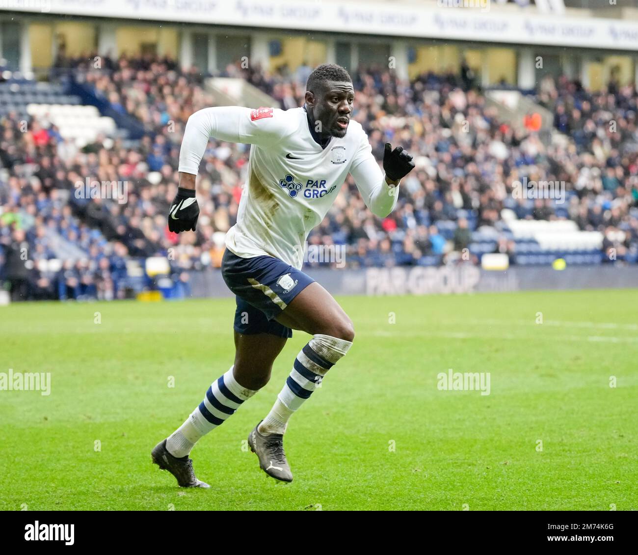 Bambo Diaby #23 of Preston North End during the Emirates FA Cup Third ...