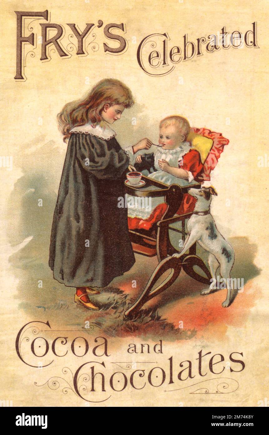 Chocolate cocoa advertisement showing a Victorian era, Cocoa drink ...